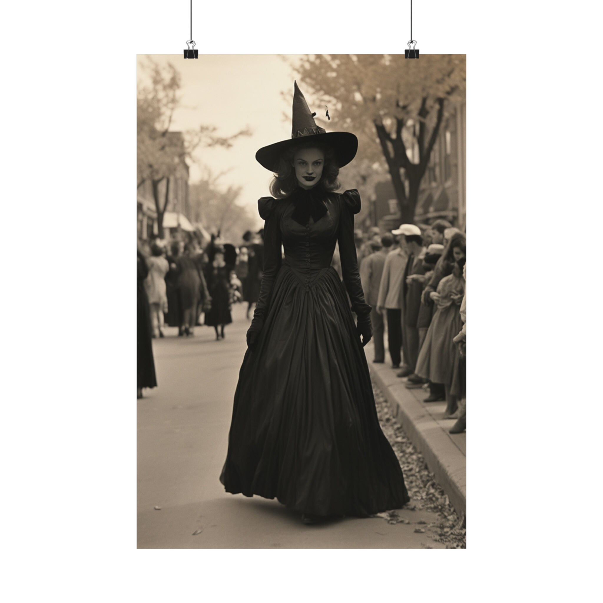 Retro Witch Print in 2 Sizes. Black and White Wall Art. Witchy Old ...