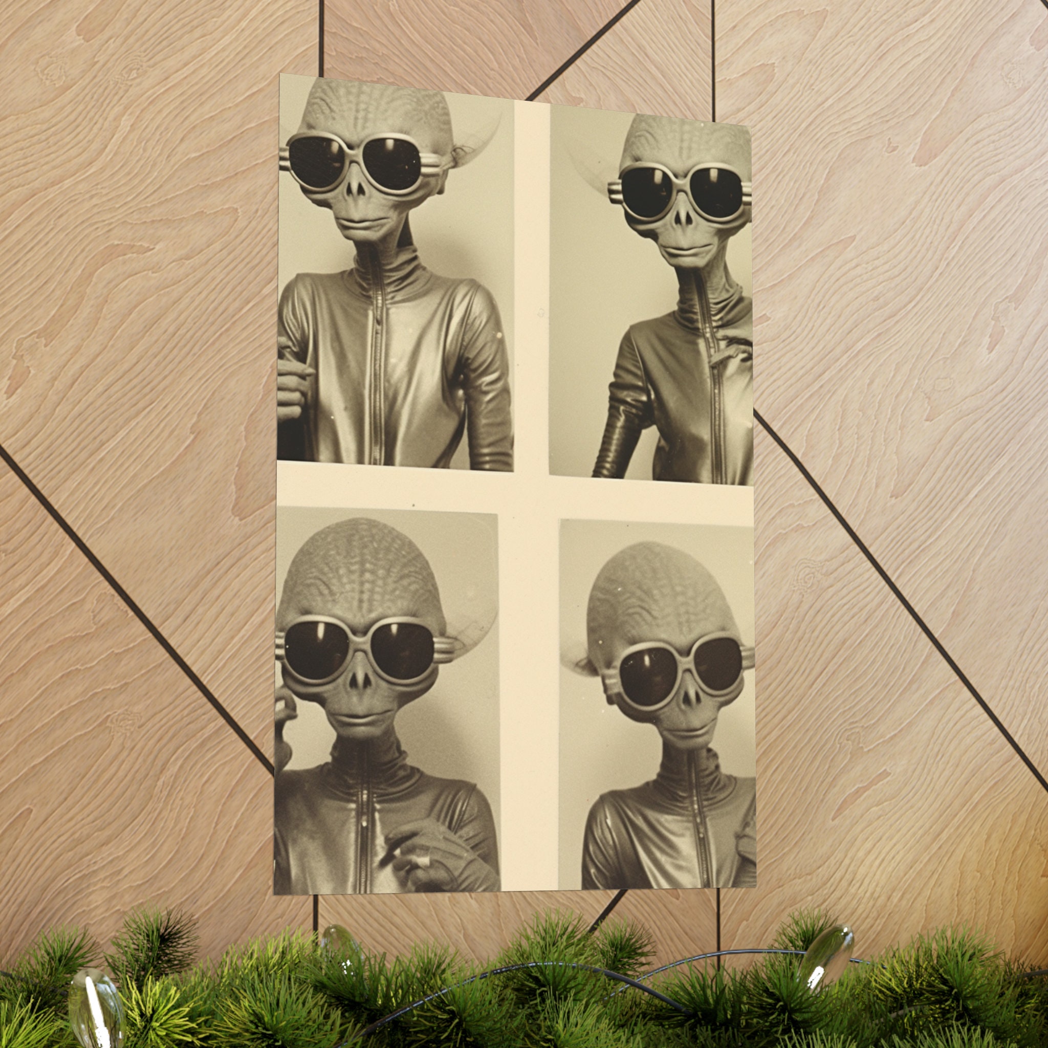 Alien Portrait Print. Funny Sci Fi Poster. Retro Photography of an ...