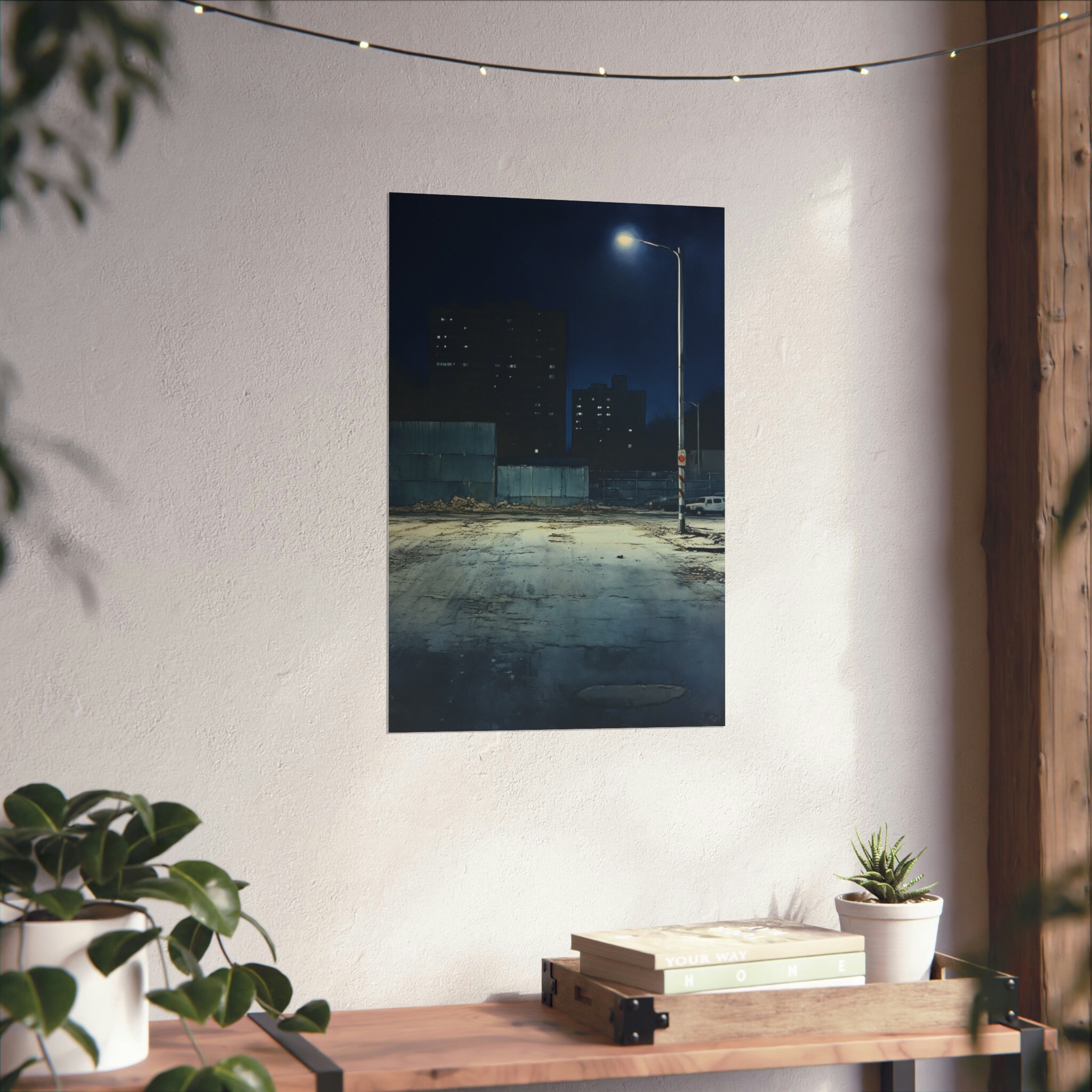 Parking Lot Painting Print. Liminal Space Wall Art. Night Cityscape ...