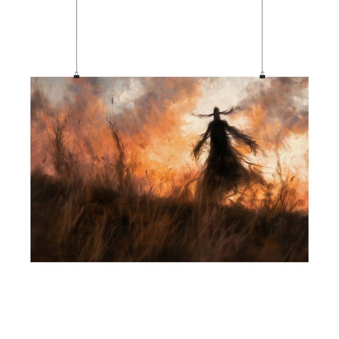 Creepy Poster in 3 Sizes. Dark Shadow Figure Painting. Gothic Wall Art ...
