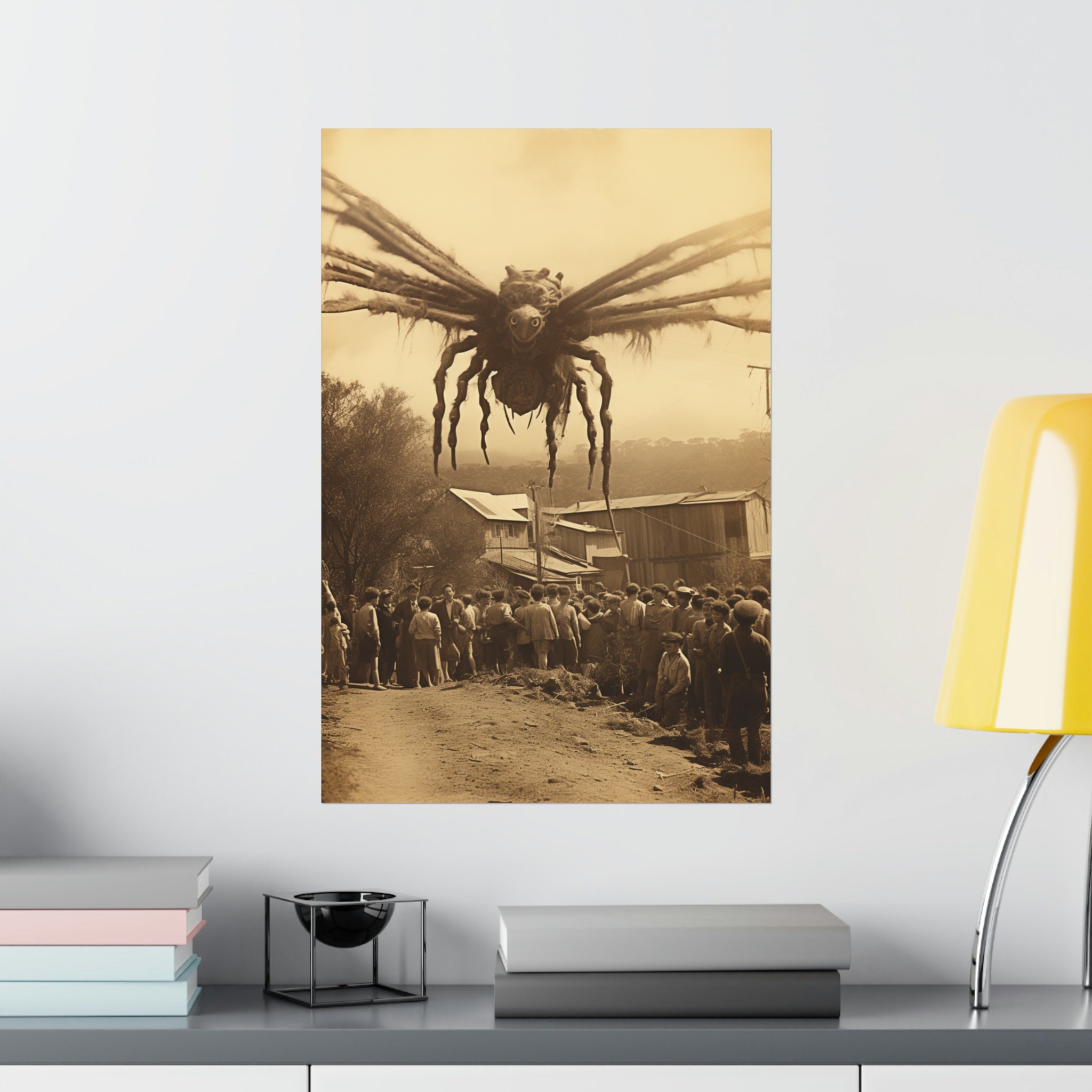 Huge Bug Print. Retro Insect Photograph Poster. Funny Science Fiction ...