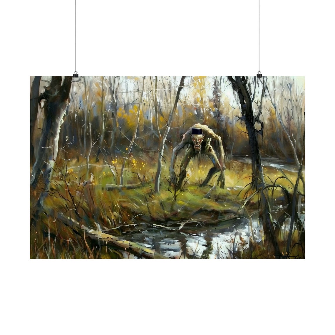 Creepy Cryptid Poster in 3 Sizes. Funny Skinwalker Poster. Dark Art for ...