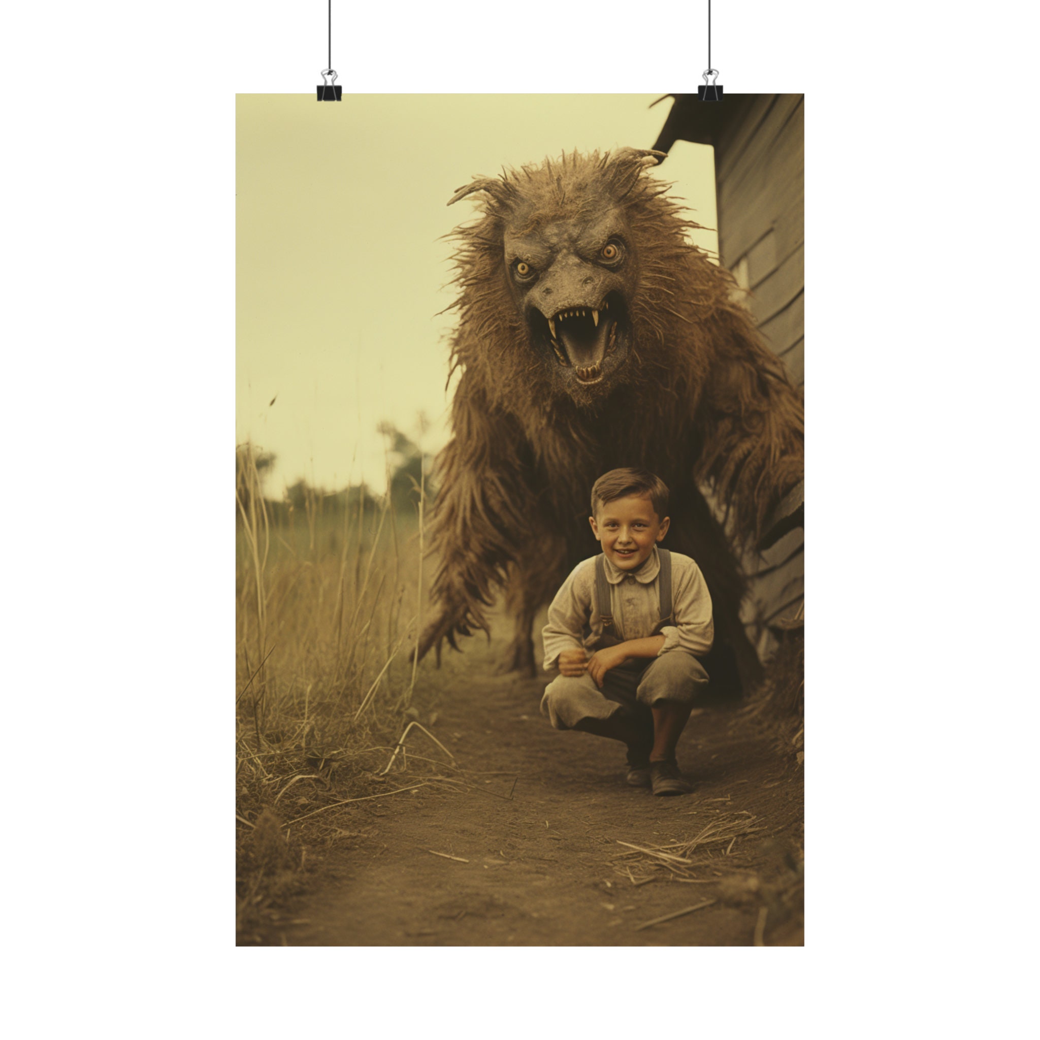 Vintage Style Alien Print. Retro Horror Photograph Poster. Scary ...