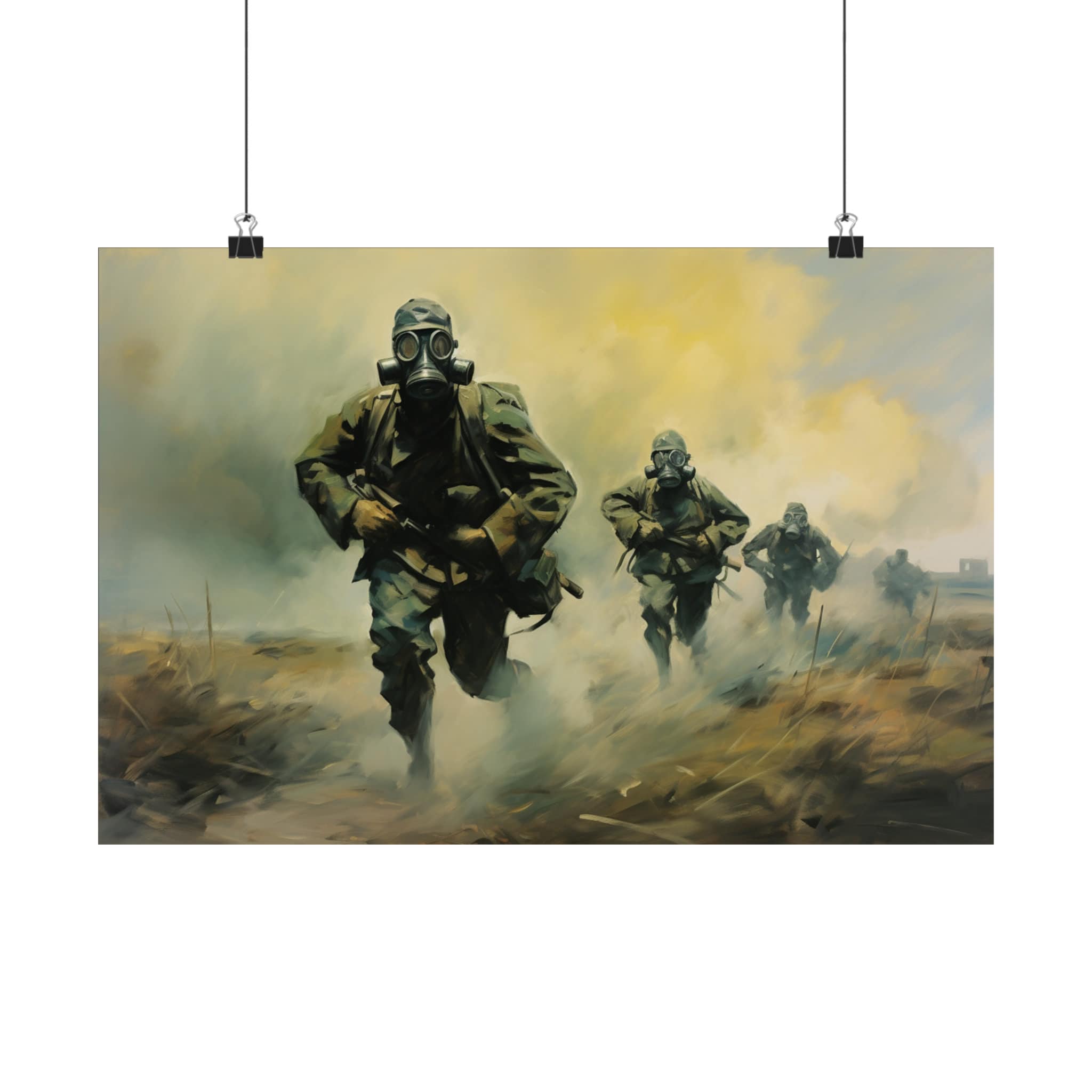 WW2 Gas Mask Print. World War Two Poster. Army & Marine Corps Wall Art ...