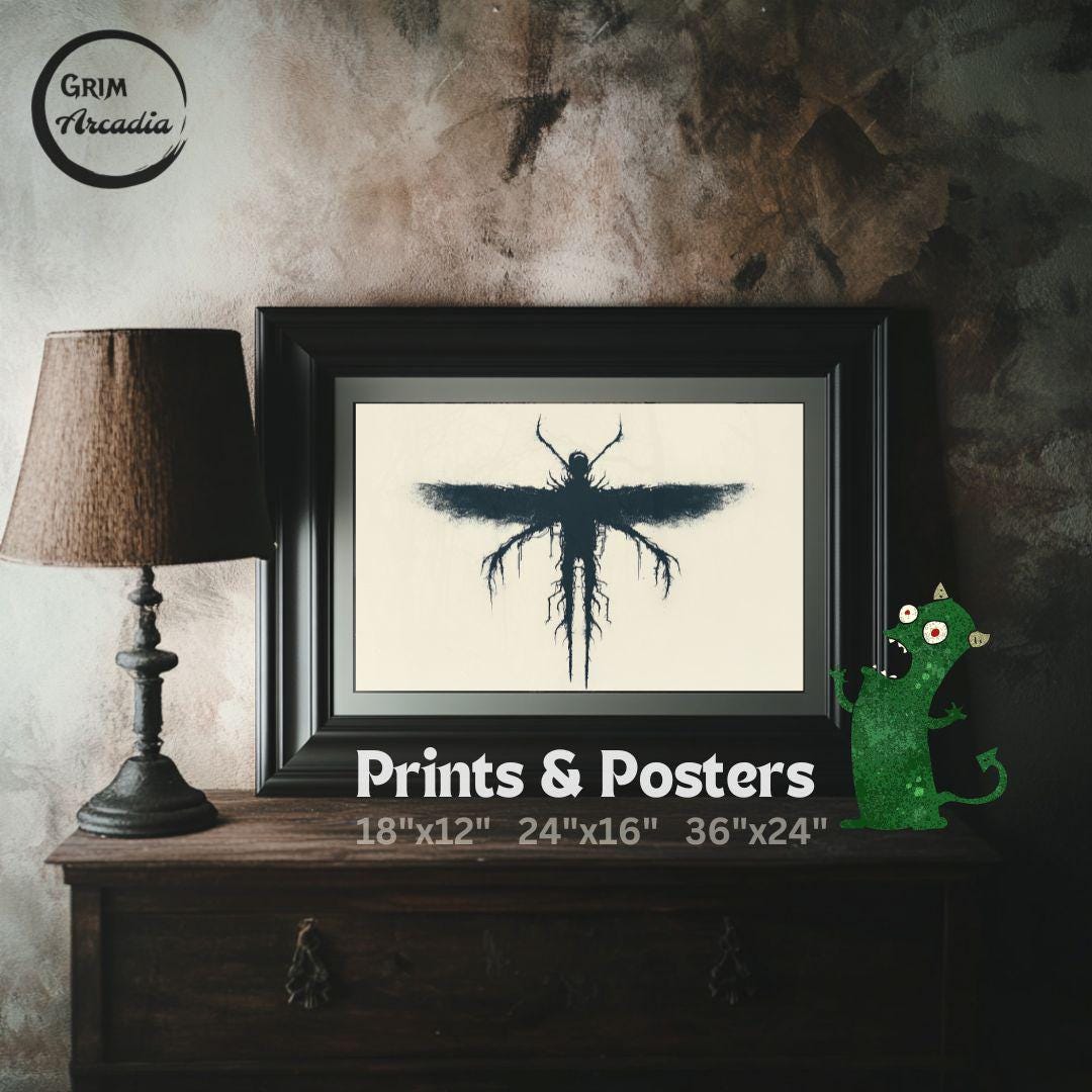 Minimalist Gothic Poster Dark Academia Prints for Haunted Houses Simple ...