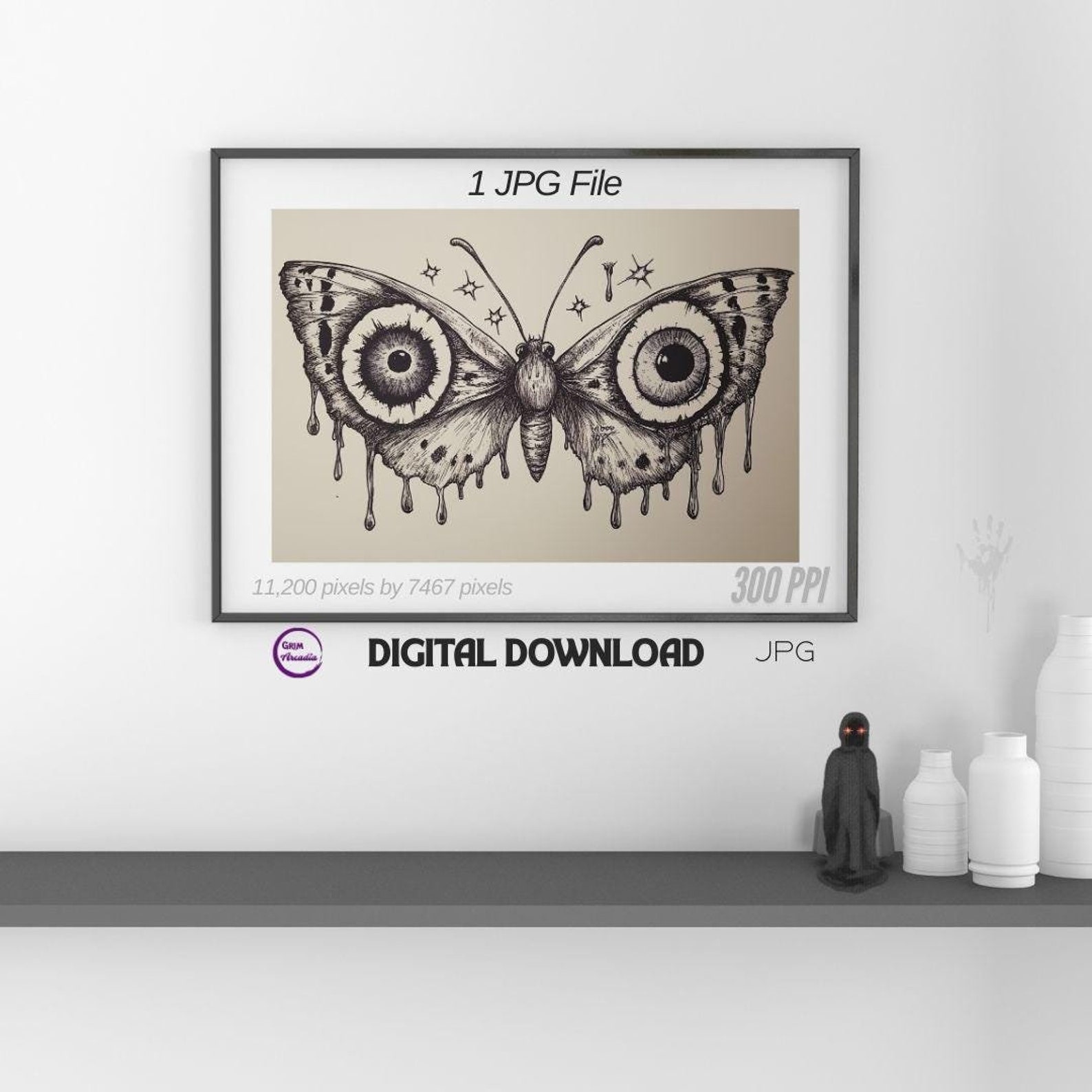Butterfly Printable Download Gothic Bug JPG Insect Computer Wallpaper ...