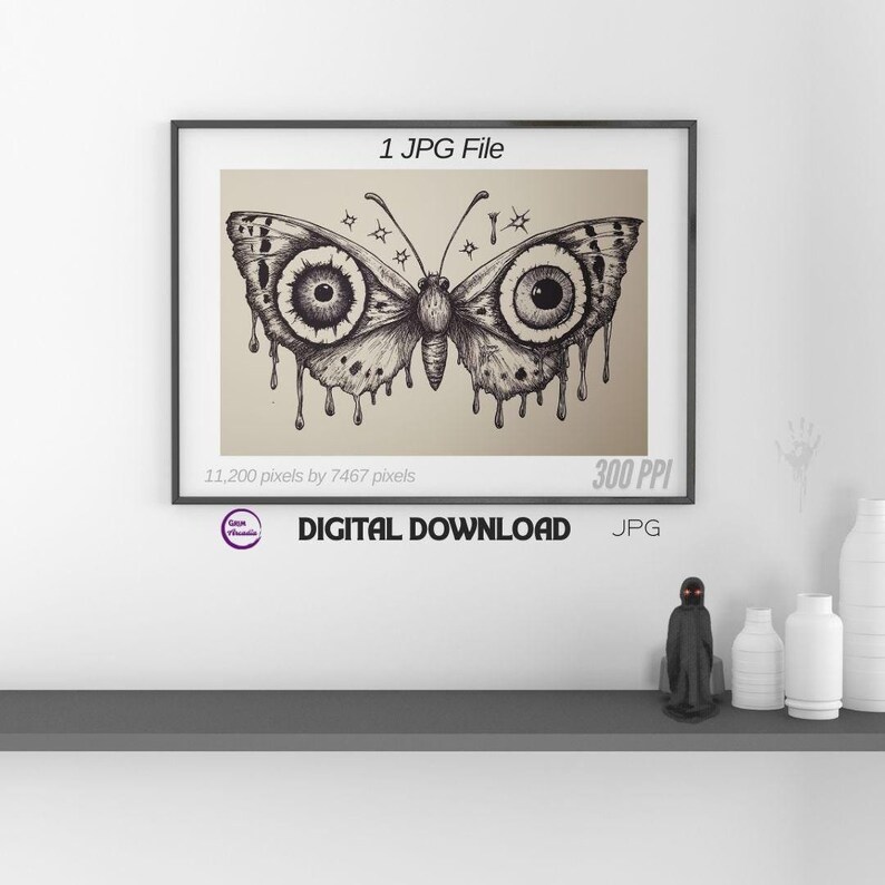 Butterfly Printable Download Gothic Bug JPG Insect Computer Wallpaper ...