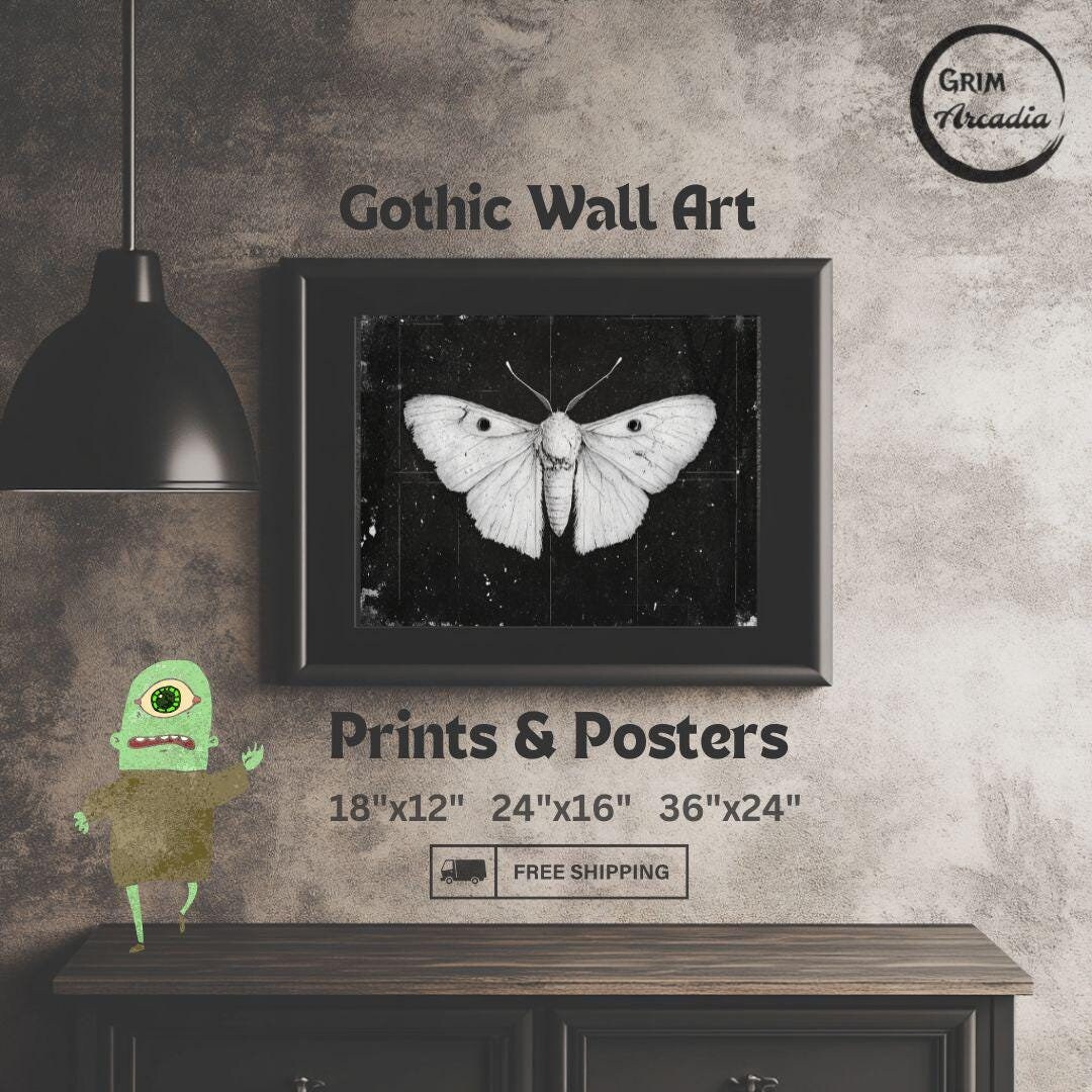 Moth Art Print - Unframed Butterfly Poster - Minimalist Bug Art Print ...