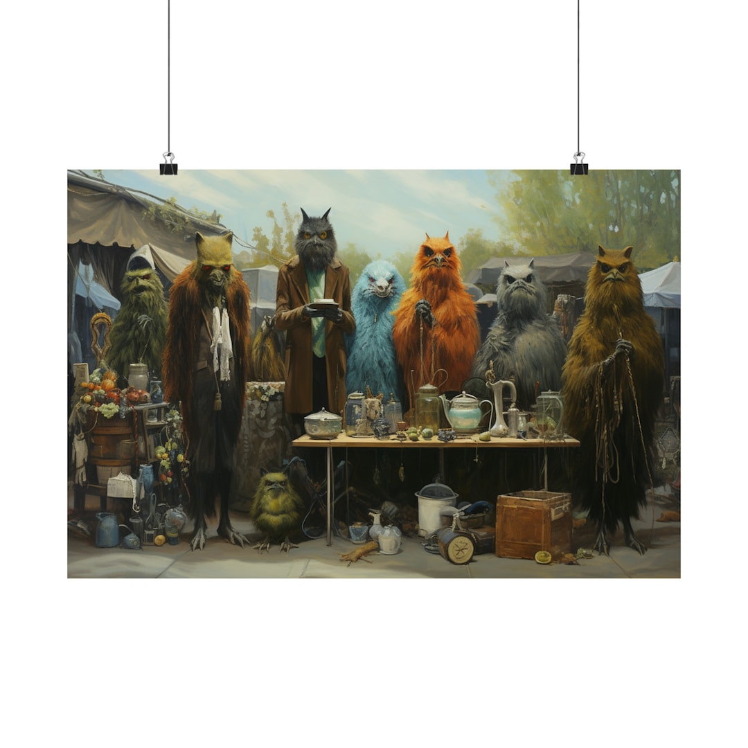 Cryptid Antique Sale Print. Funny Mythical Creature Poster ...