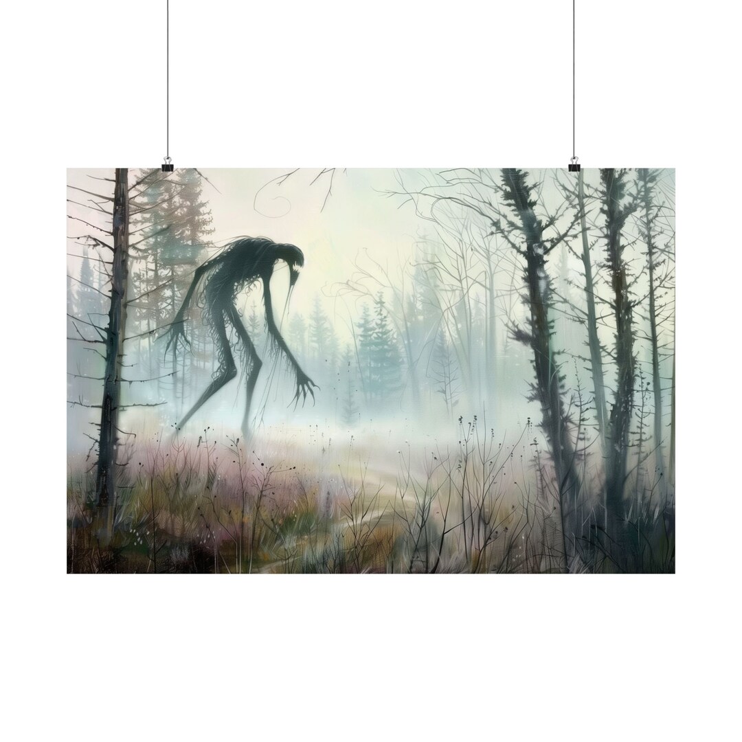 Cryptid Poster in 3 Sizes. Poster of a Skinwalker in the Forest. Creepy ...