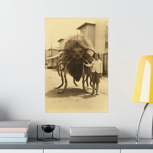 Cute Cryptid Print in 2 Sizes. Retro Cryptozoology Wall Art. Funny Home ...