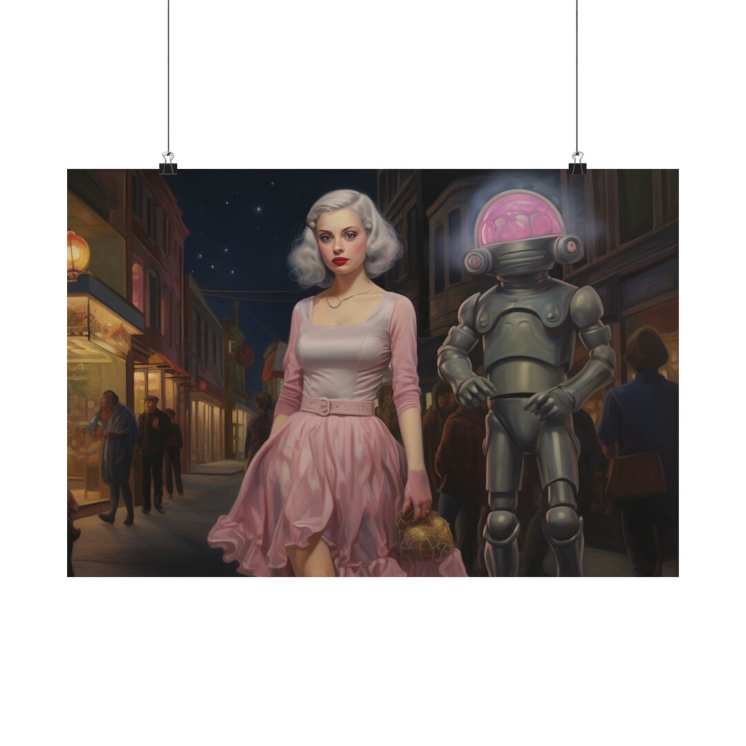 Sci Fi Pop Art Print. Pretty Robot Poster. Science Fiction Artwork for ...