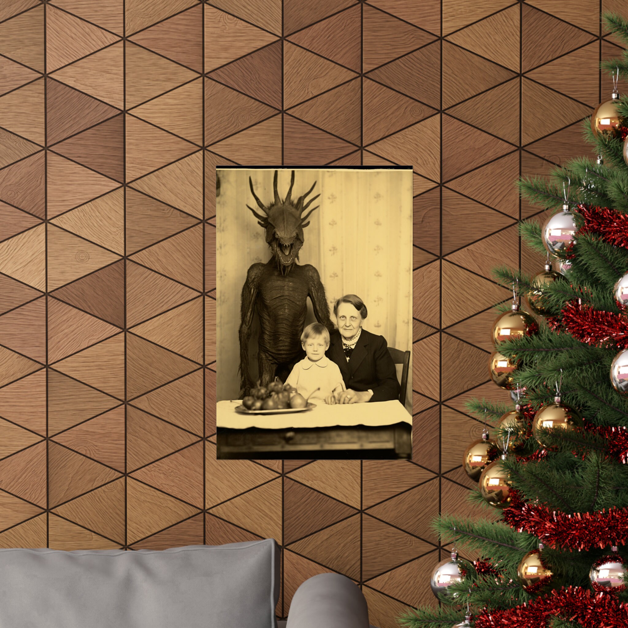 Vintage Alien Print. Retro Family Photograph Poster. Funny Science ...