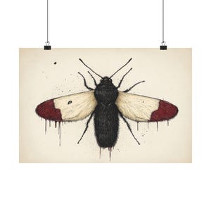 Fly Art Print Unframed Bug Poster Gnat Original Art Print Moody Insect ...