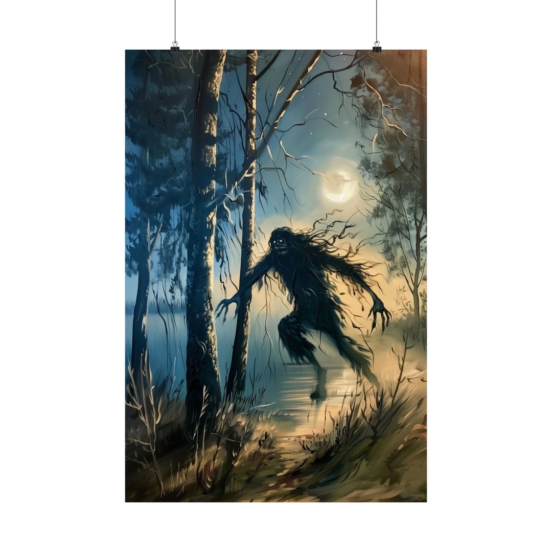 Cryptid Poster in 3 Sizes. Poster of a Skinwalker in the Forest. Creepy ...