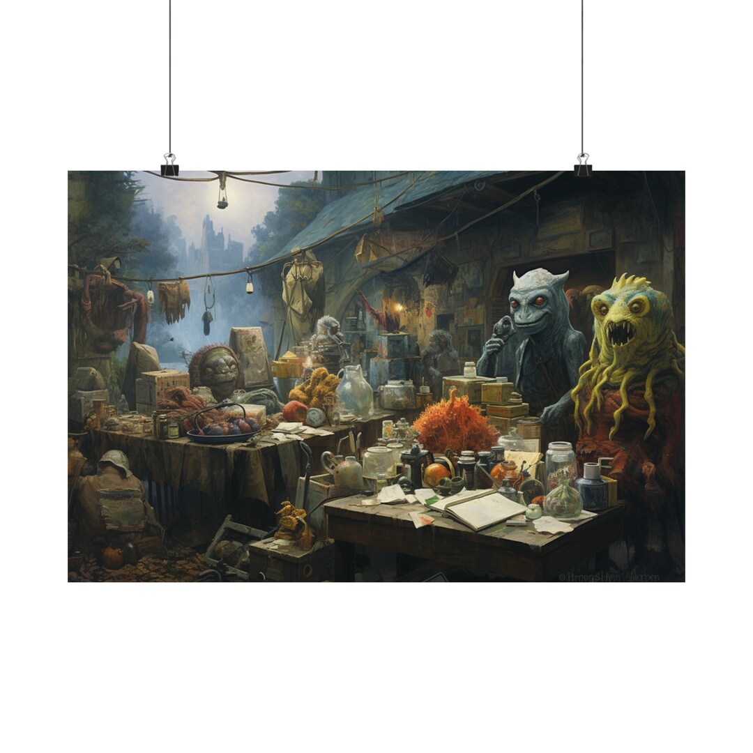 Funny Cryptid Poster. 2 Sizes. Mythical Creature Flea Market Print ...