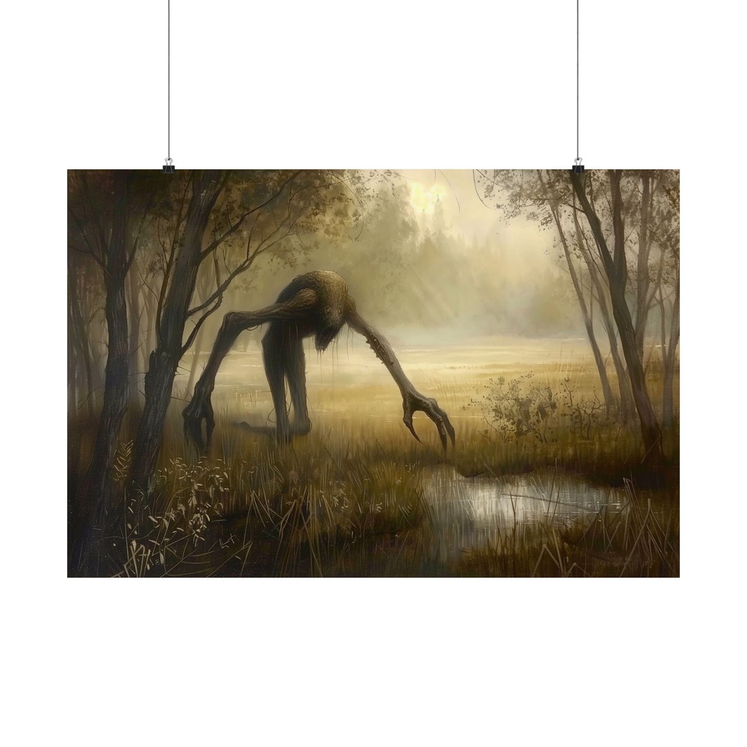 Creepy Cryptid Poster in 3 Sizes. Scary Monster Print for Horror Fans ...