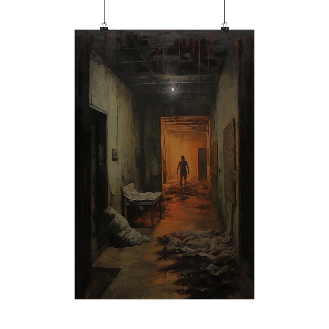 Horror Wall Art. Creepy Oil Painting for Goth Homes and Haunted Houses ...