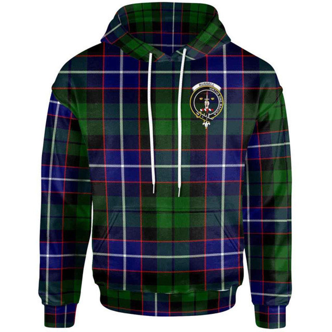 Scottishtartan3 Scottish Russell Clan Crest Tartan Hoodie, Tartan All ...
