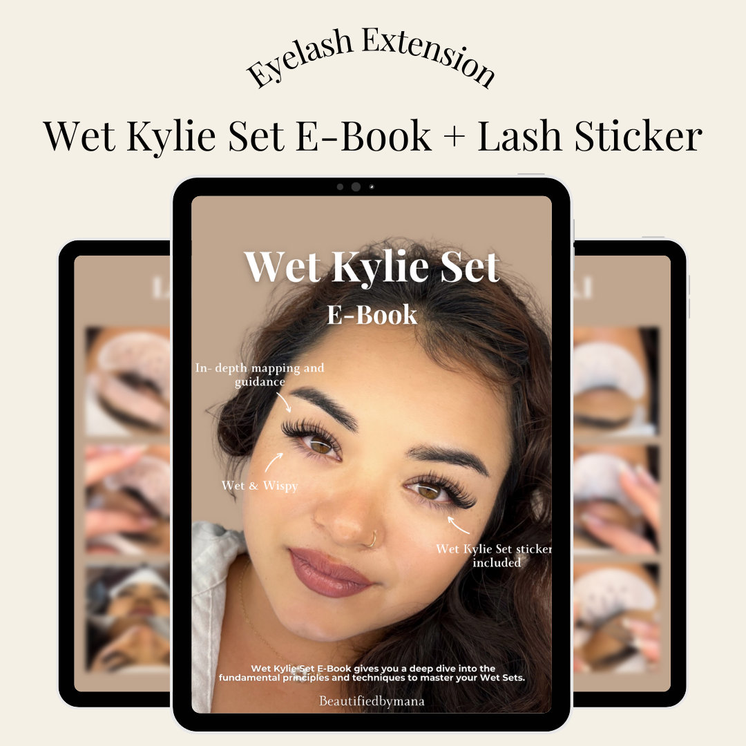 Wet Kylie Set E-book + Lash Sticker & Lash Simulation | Lash Manual | Eyelash Extension ...