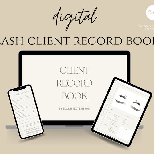 Digital Eyelash Client Record Book Eyelash Extension - Etsy