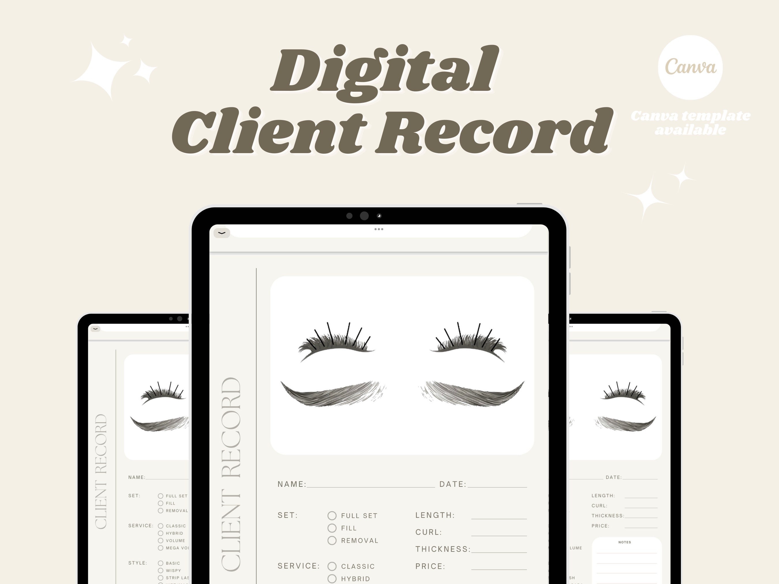 Eyelash Extension Client Record | Client Information Card | Eyelash ...