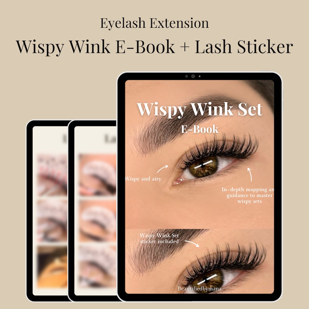 Wispy Wink Set E-book + Lash Sticker & Lash Simulation | Lash Manual ...
