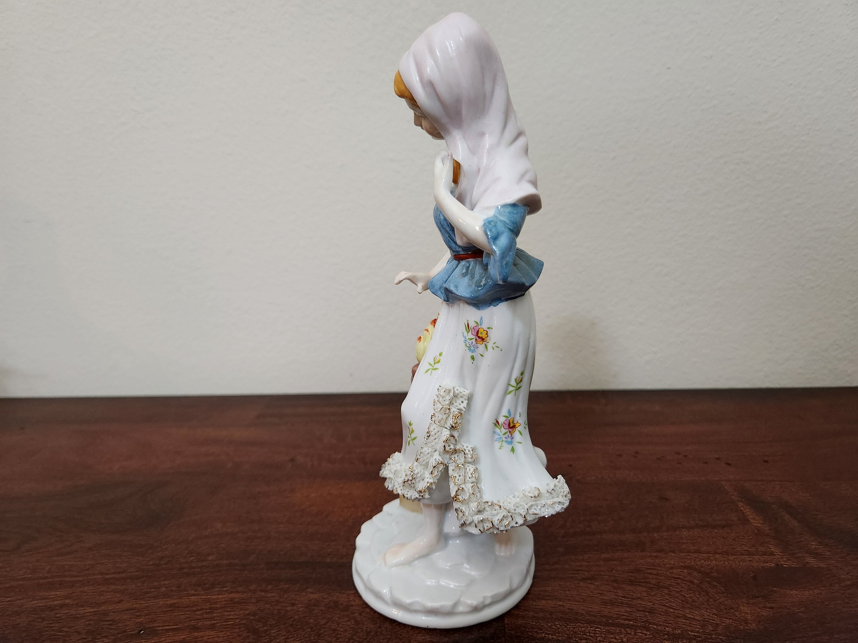 Vintage, 1960s, 19th Century Farm Maiden With Pedestal Torch Figurine ...