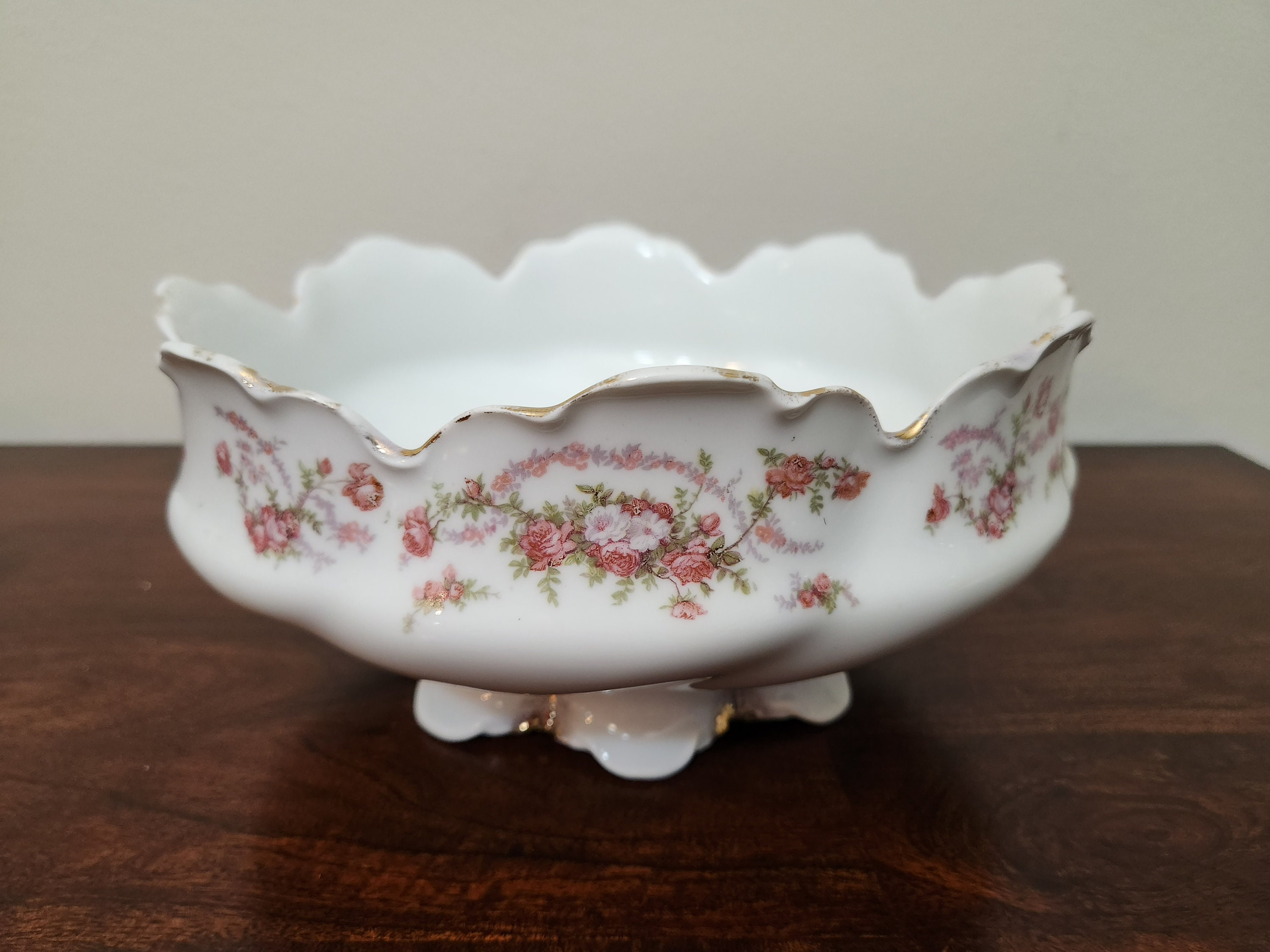 Vintage Versailles Bavaria Porcelain Bowl: Pink Floral, Gold Trim - Etsy