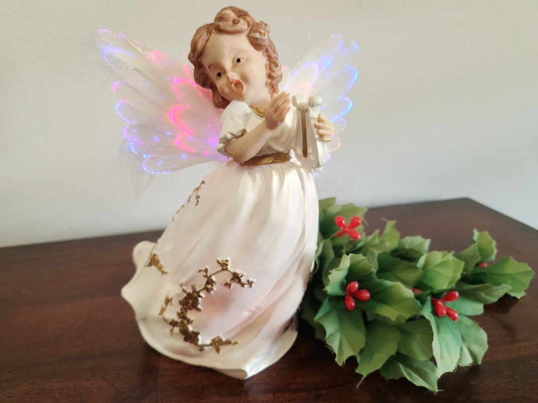 Vintage 1970s Christmas Angel Playing a Lever Harp - Etsy