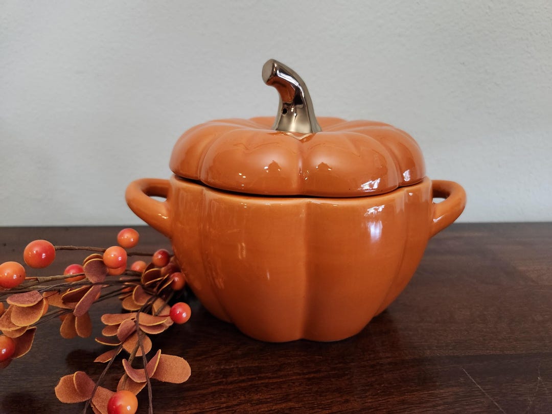 Retro, Halloween, Crofton Stoneware: Mini Orange Pumpkin Cookware ...