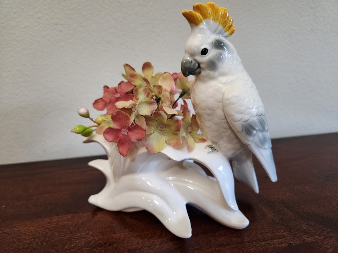 Vintage, Rare, 1980s, Japan, Takahashi, White Cockatiel Planter, Fine ...