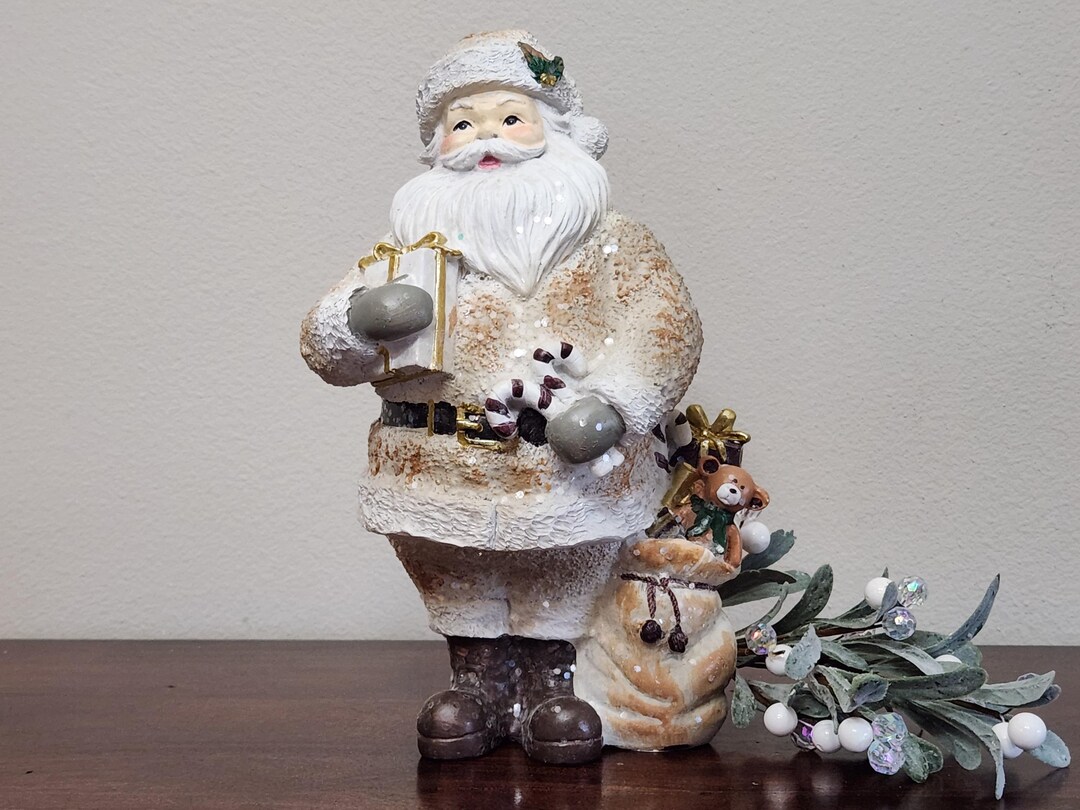 Vintage Ashland Santa Figurine: Glitter Resin Christmas Decor - Etsy