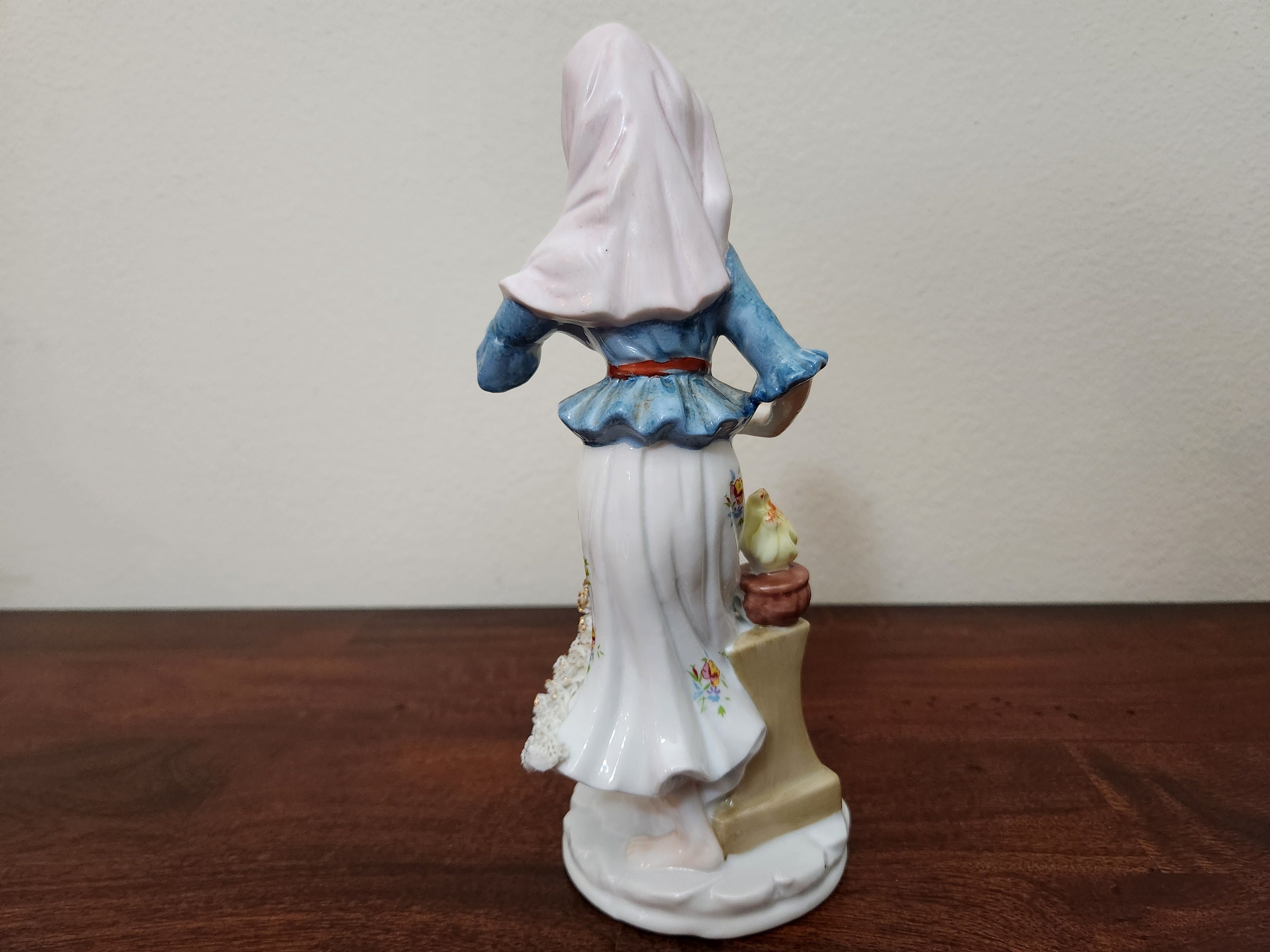 Vintage, 1960s, 19th Century Farm Maiden With Pedestal Torch Figurine ...