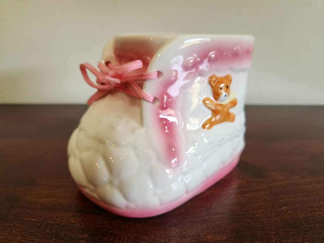 Vintage, Ceramic Nursery Baby Girl Bootie Planter or Container ...