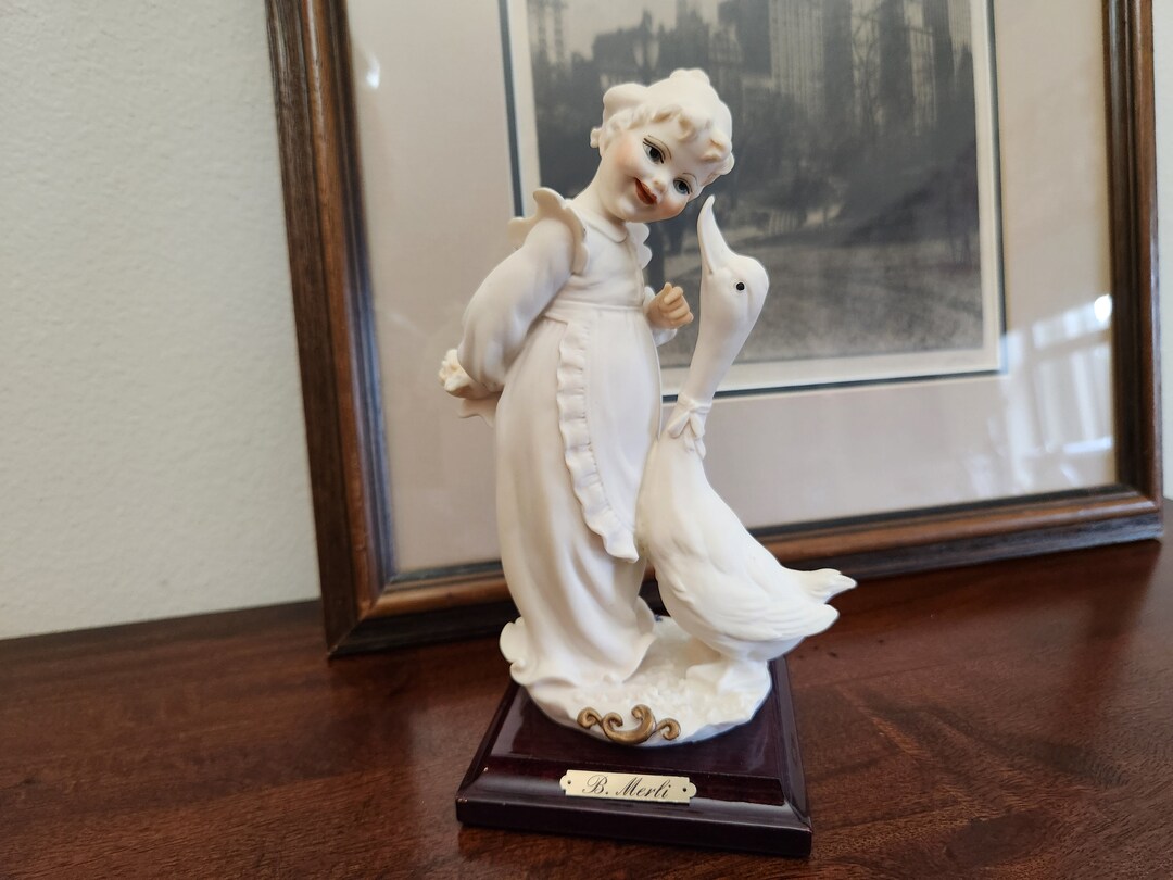 Vintage, 1983, B. MERLI, Florence, Italy, Capodimonte Style, Young Girl ...