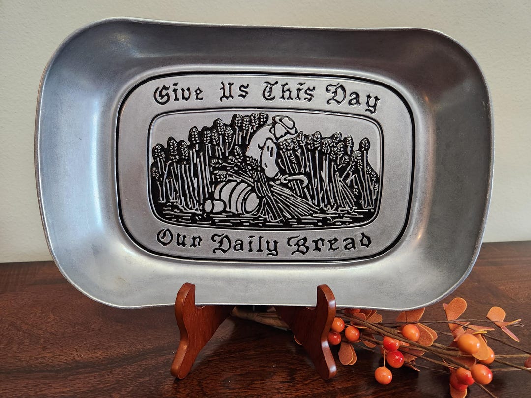 Vintage, 1970, USA, Wilton, Armetale, Bread Tray, Design Titled, give ...