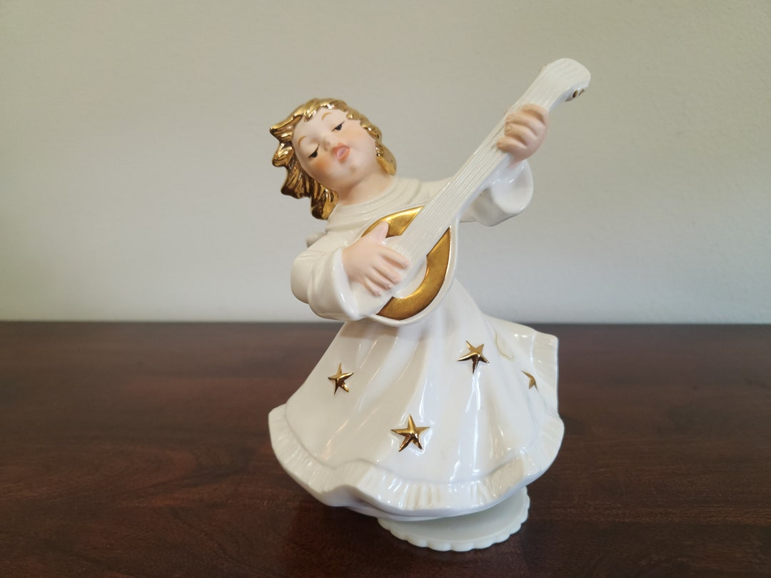 Vintage, 1971, Christmas, Goebel Weihnacht, Angel Playing the Mandolin ...