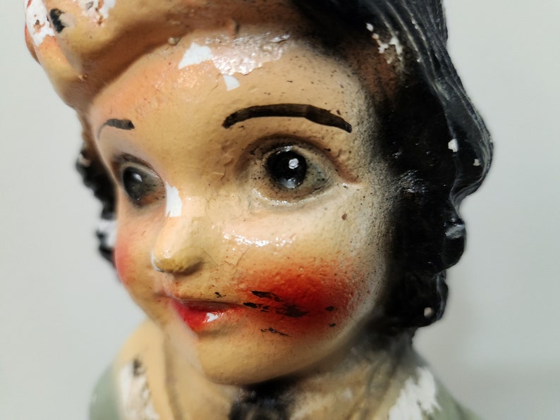 Vintage, 1941, Chalkware WWII Military Flapper Girl Army Carnival Prize ...