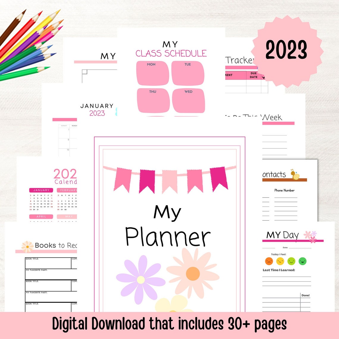 Kids Academic Planner, Homeschool Planner, Homeschool Student Planner ...
