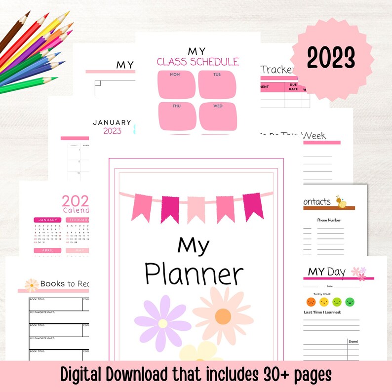 Kids Academic Planner, Homeschool Planner, Homeschool Student Planner ...