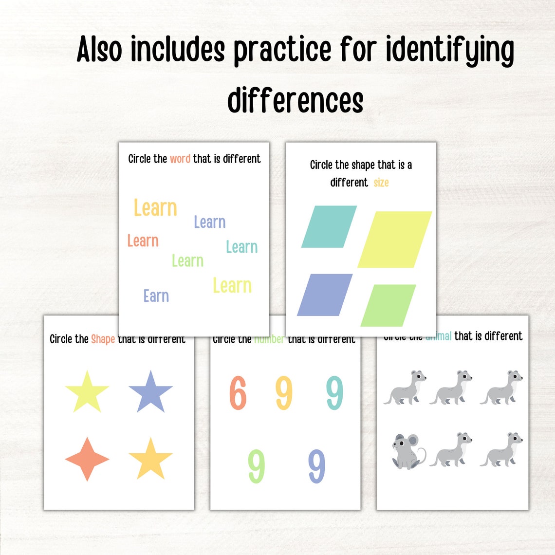 Pre-k Sorting and Matching Worksheets, Preschool Learning Printable ...