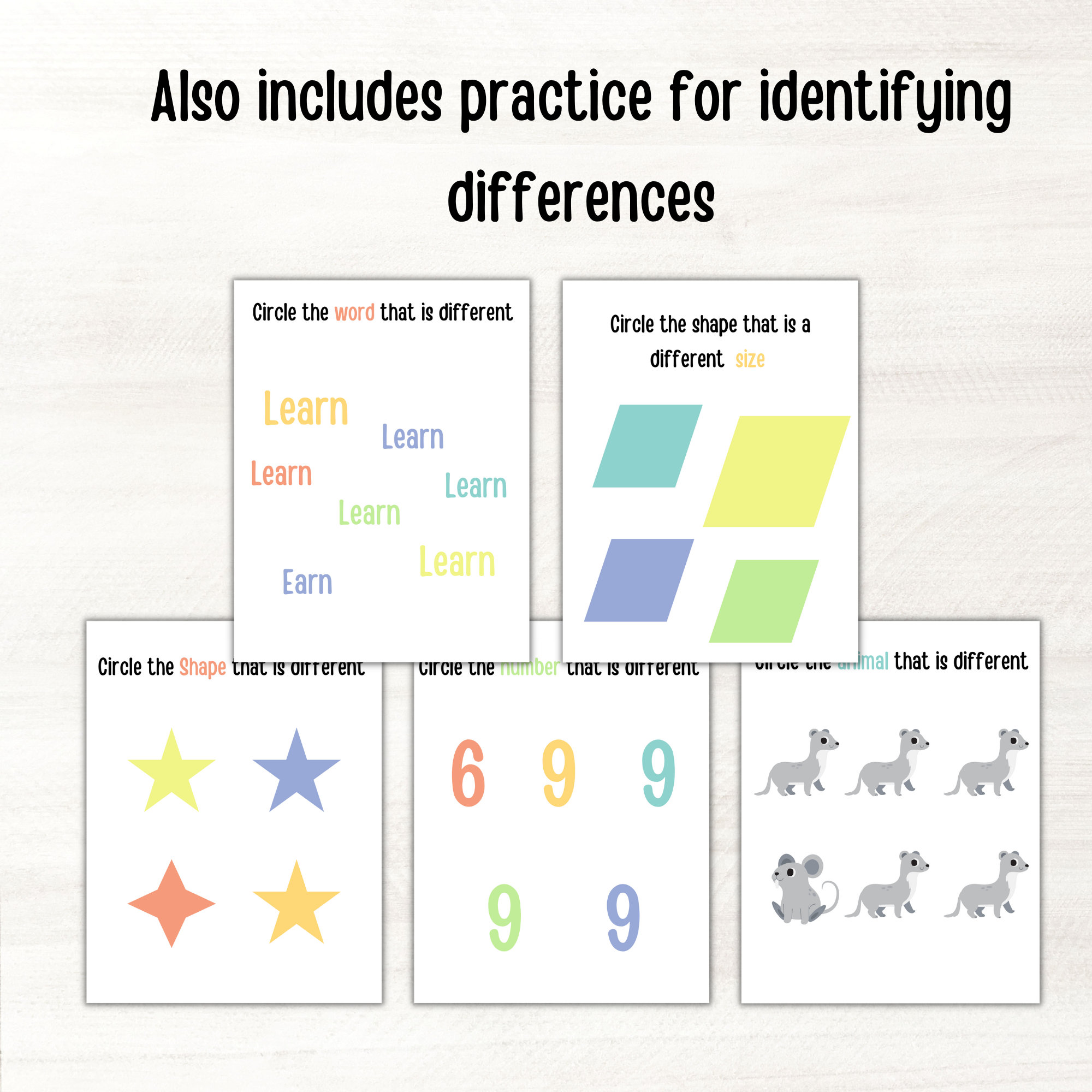 Pre-k Sorting and Matching Worksheets, Preschool Learning Printable ...
