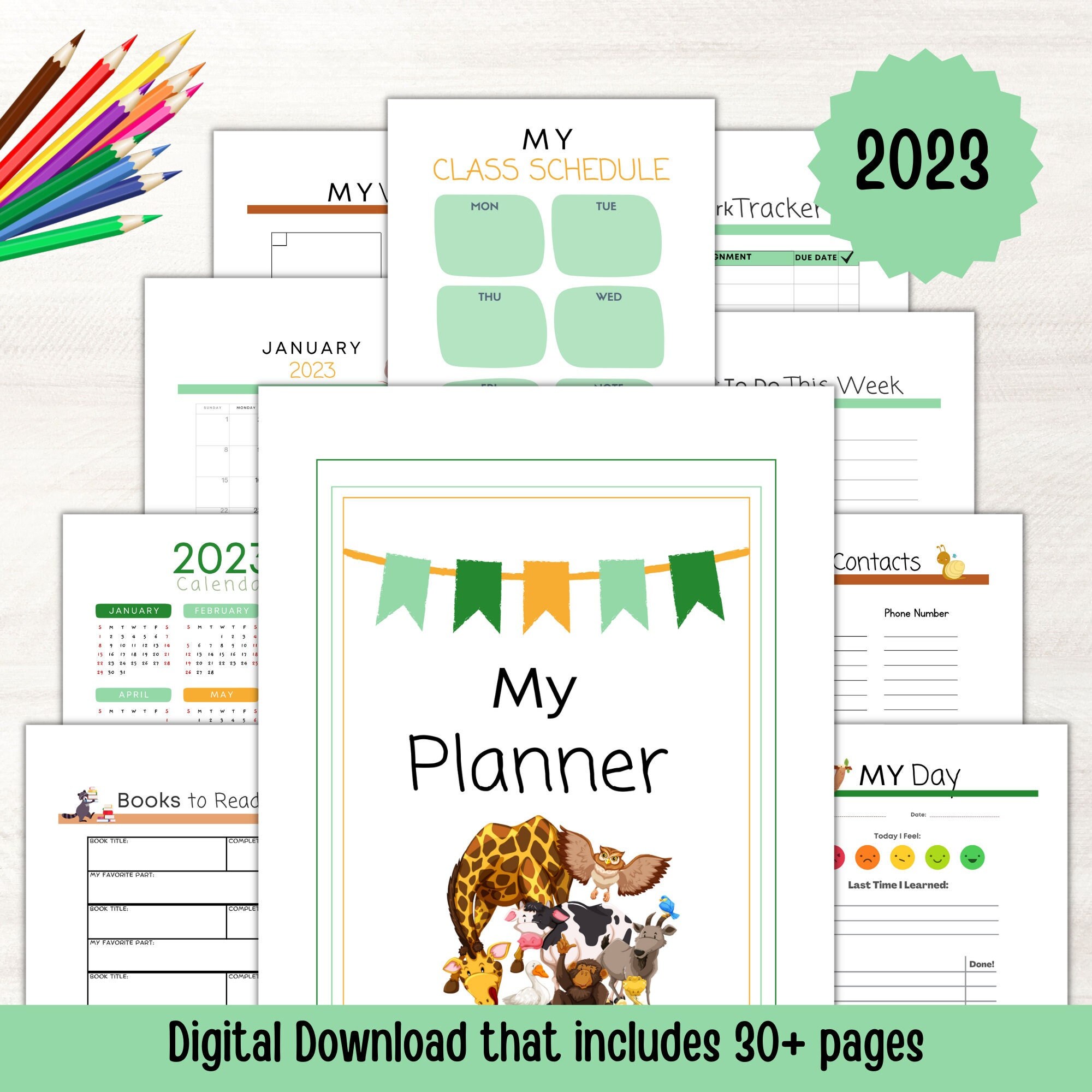 Kids Academic Planner, Homeschool Planner, Homeschool Student Planner ...