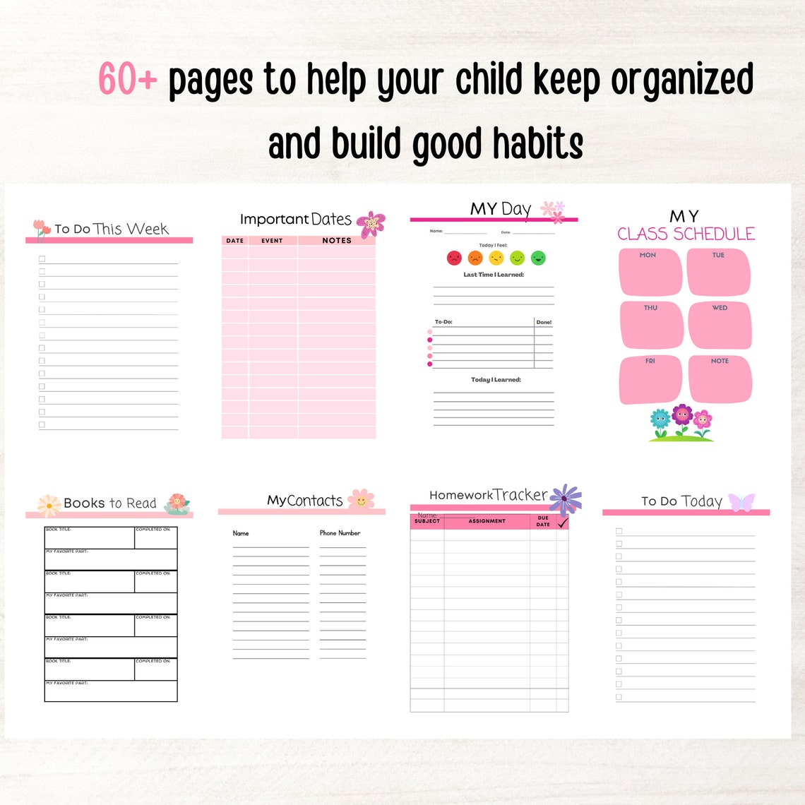 Kids Academic Planner, Homeschool Planner, Homeschool Student Planner ...