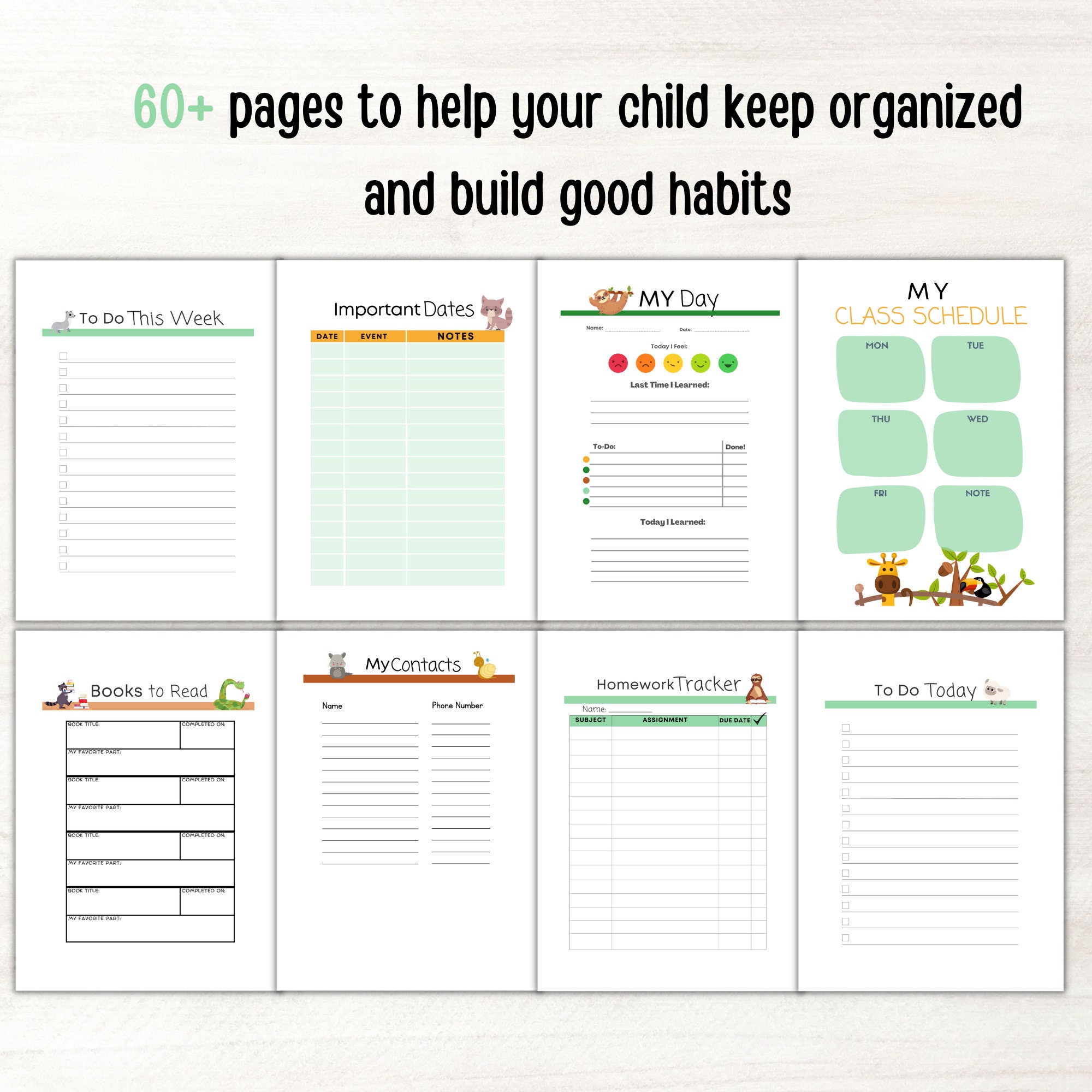 Kids Academic Planner, Homeschool Planner, Homeschool Student Planner ...