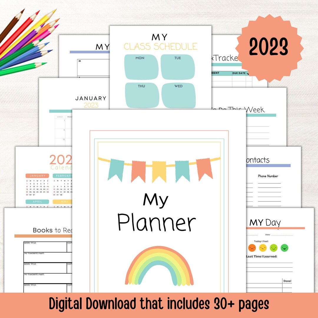Kids Academic Planner, Homeschool Planner, Homeschool Student Planner ...