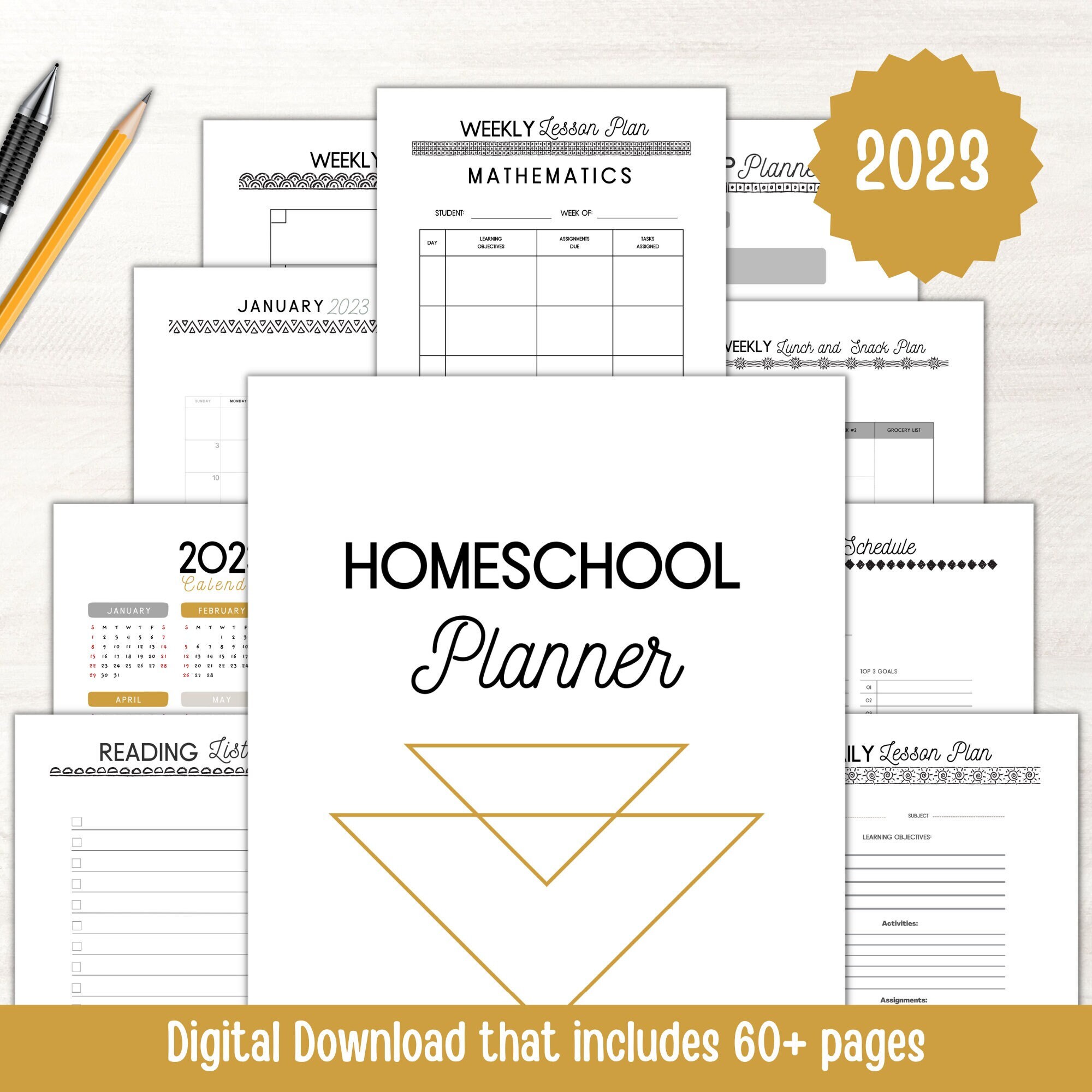 Homeschool Planner Printable, 60 Pages, Digital Homeschool Planner ...