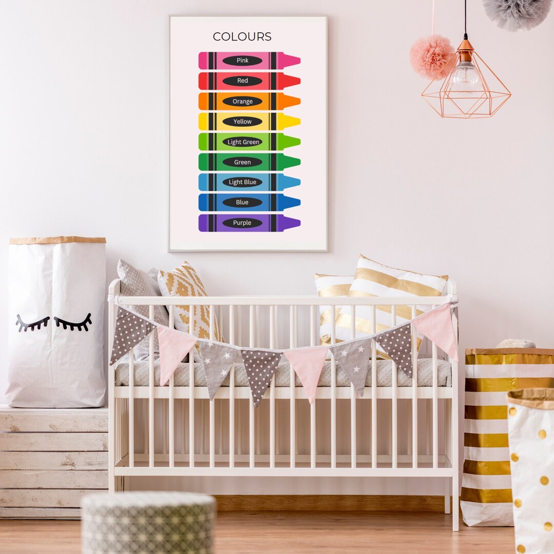 A3 Colours Educational Poster, Home-schooling Resources, Nursery Wall ...