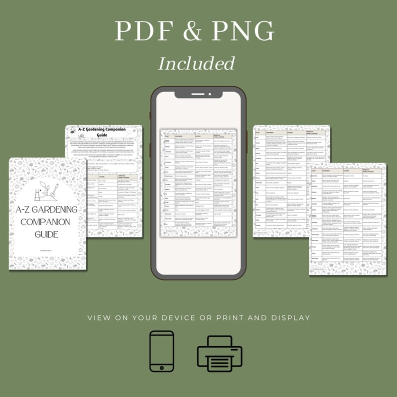 Companion Planting Guide, Fruit & Vegetable Garden Planner (PDF) - Etsy